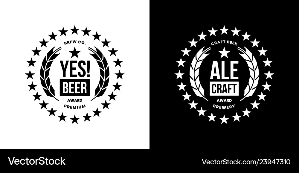 Modern craft beer drink isolated logo Royalty Free Vector