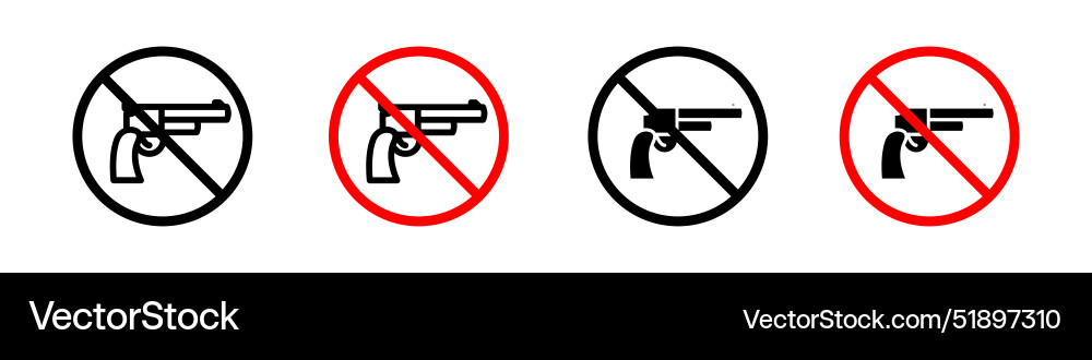 No gun icon gun-free zones and safety regulations Vector Image