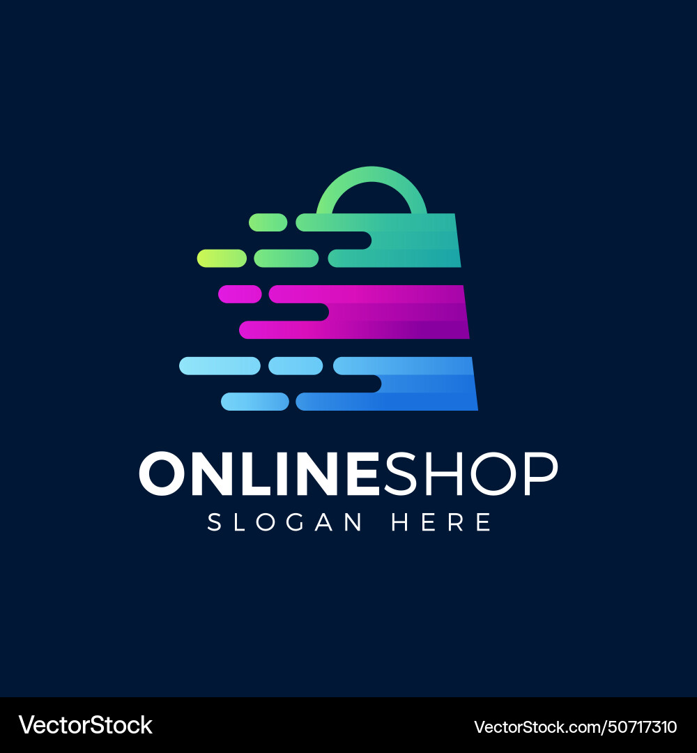 Online shop logo design Royalty Free Vector Image
