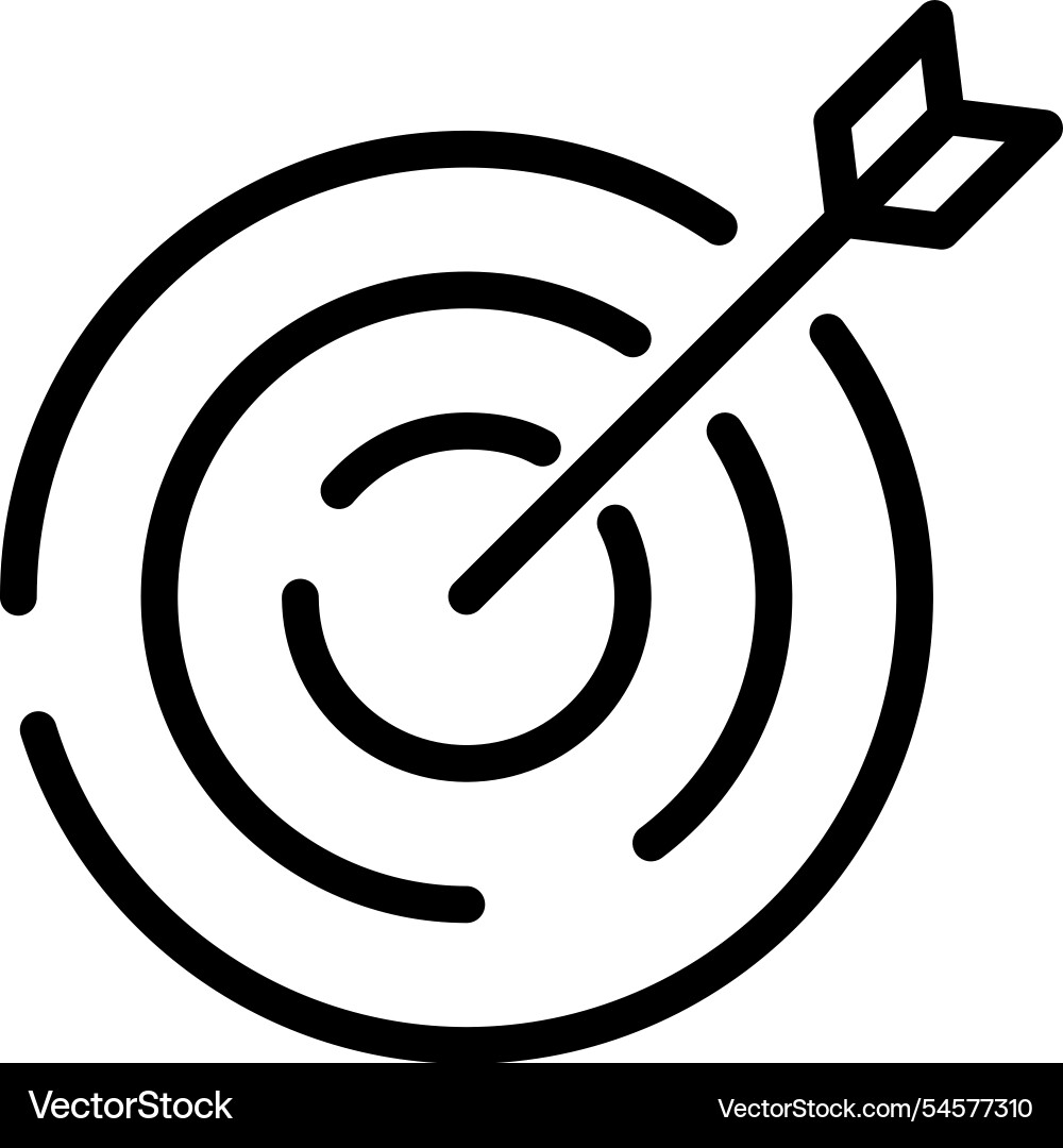 Target with arrow- icon Royalty Free Vector Image