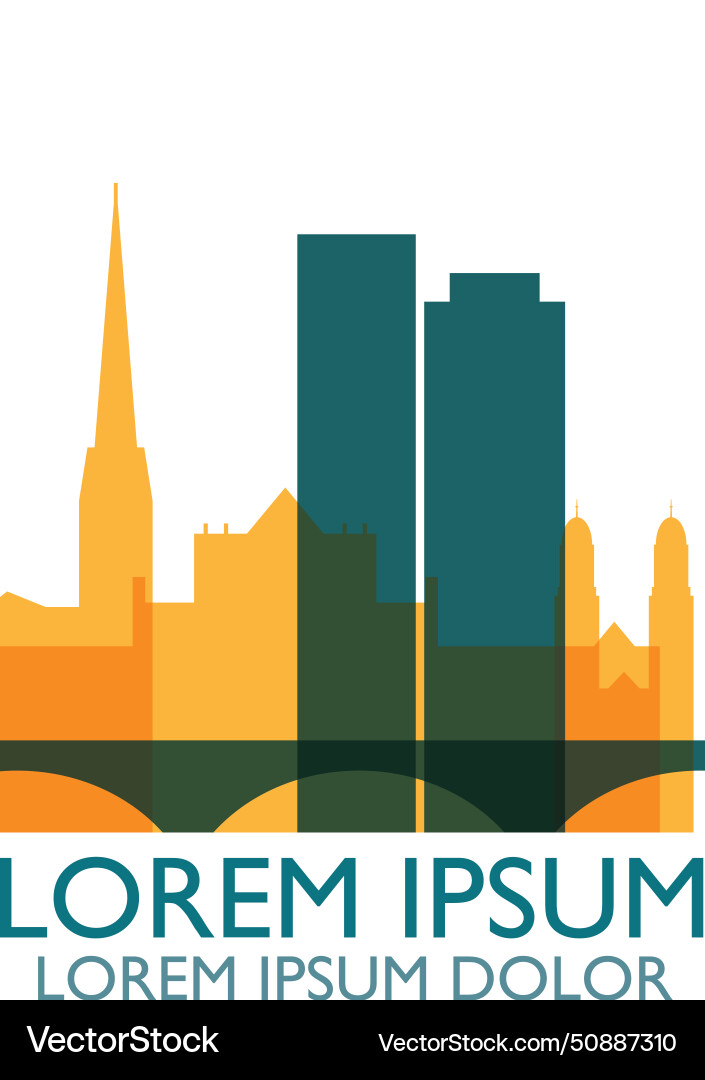 Zurich city skyline silhouette logo Royalty Free Vector