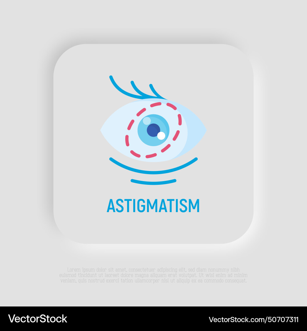 Astigmatism flat icon ophthalmology Royalty Free Vector