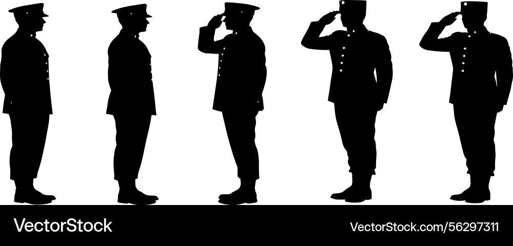 Ceremonial Saluting Officers Royalty Free Vector Image