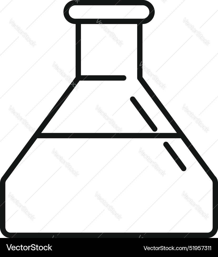 Chemical flask containing liquid solution icon Vector Image