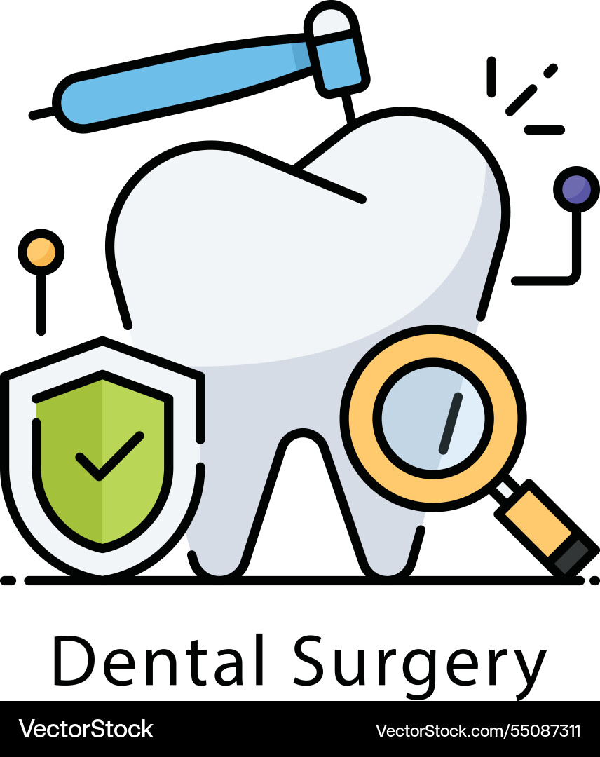 Dental surgery filled Royalty Free Vector Image