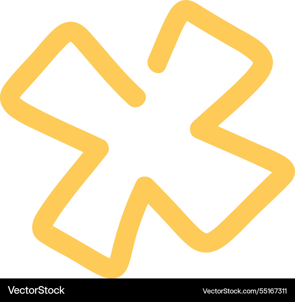 First aid cross symbol doodle Royalty Free Vector Image