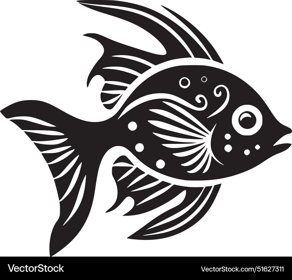 Fish - black and white isolated icon Royalty Free Vector