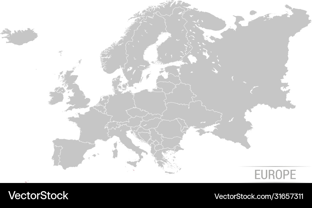 Grey europe map Royalty Free Vector Image - VectorStock