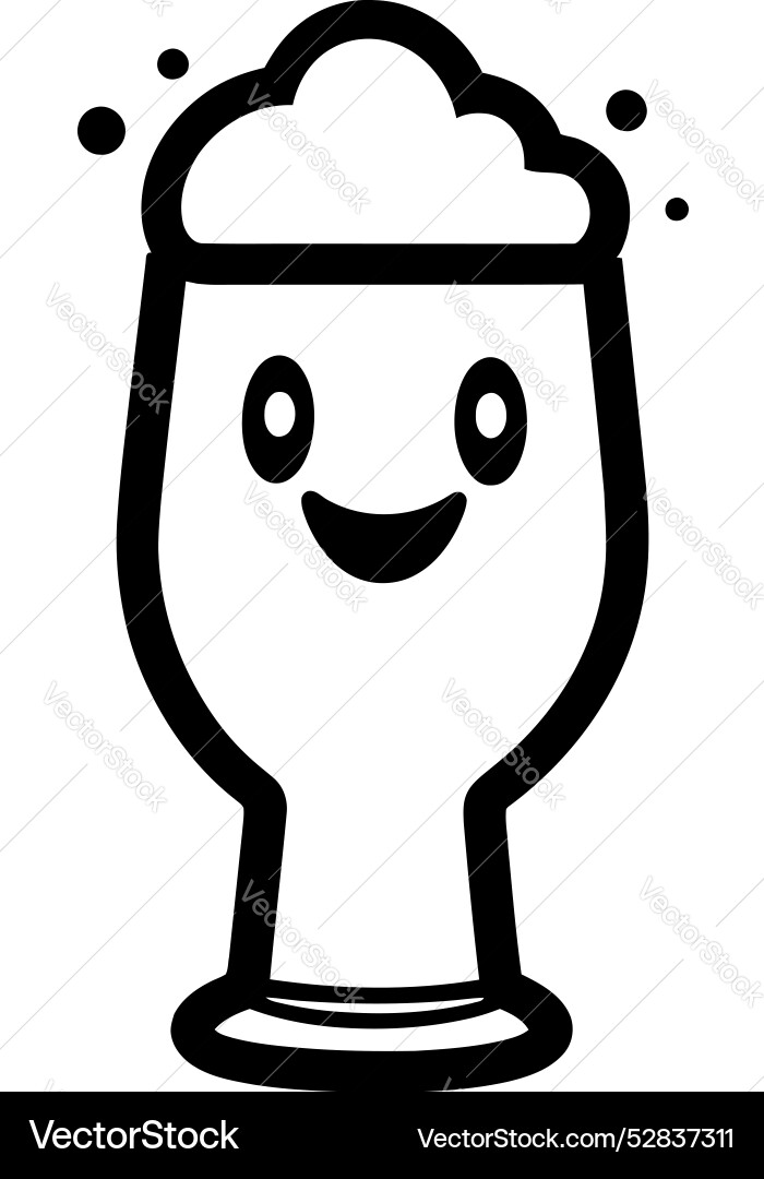 Lovable lager emblematic logo sip smiles symbol Vector Image