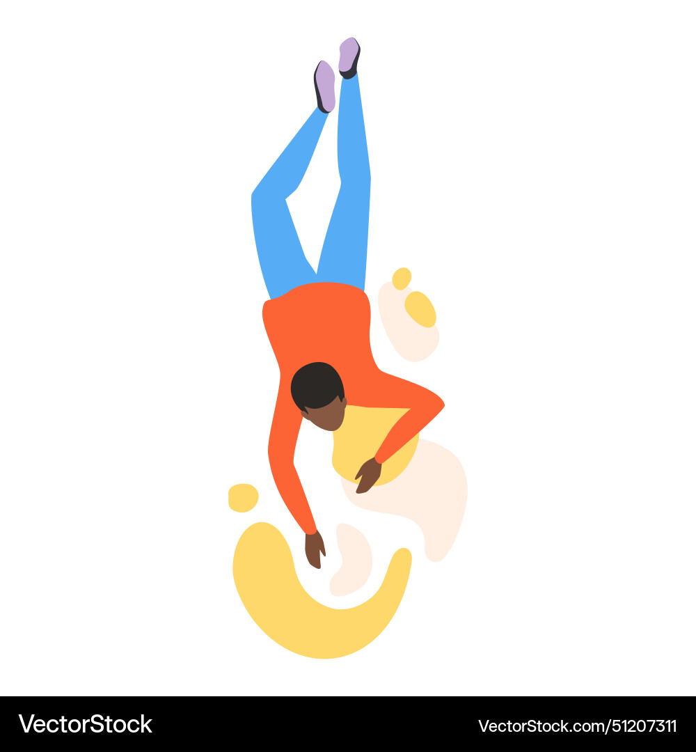 Man flying and falling down creative fantasy Vector Image