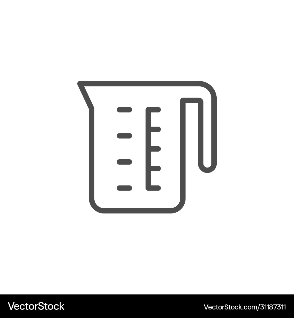 Measuring cup line outline icon Royalty Free Vector Image