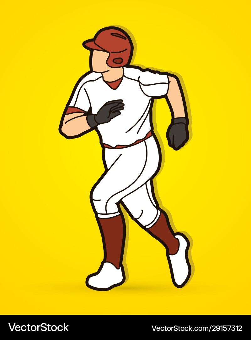 Baseball player action cartoon sport graphic Vector Image