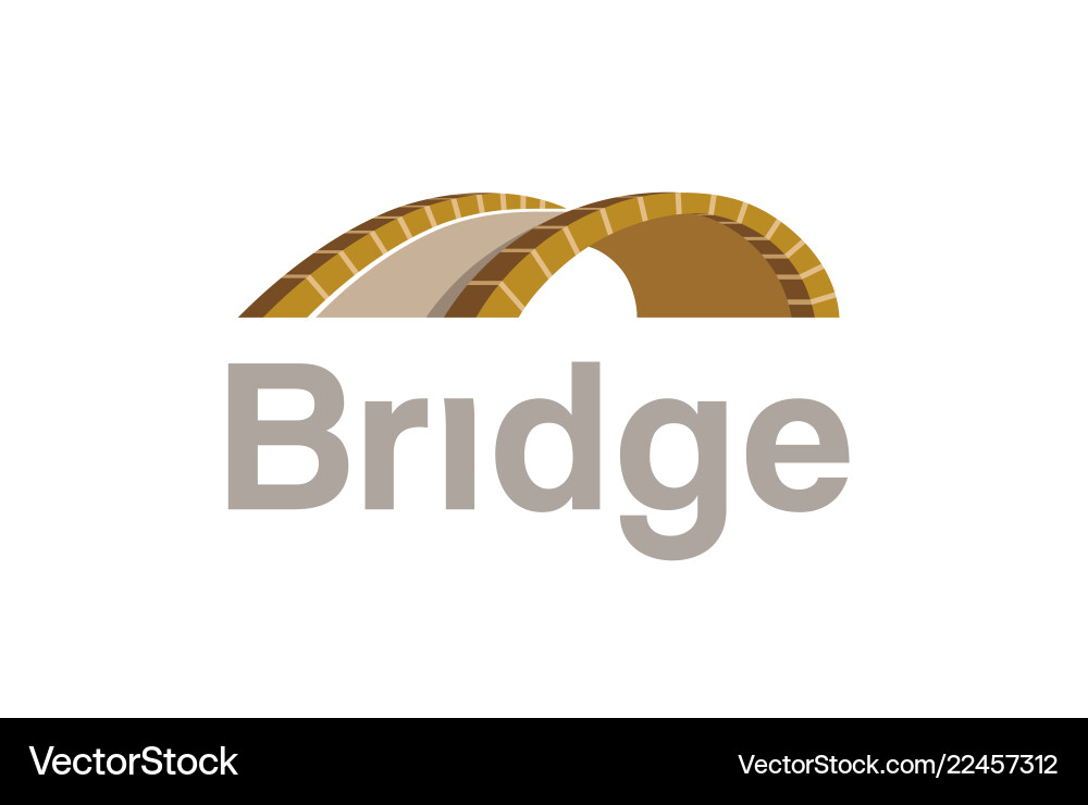 Bridge typography letter symbol logo Royalty Free Vector