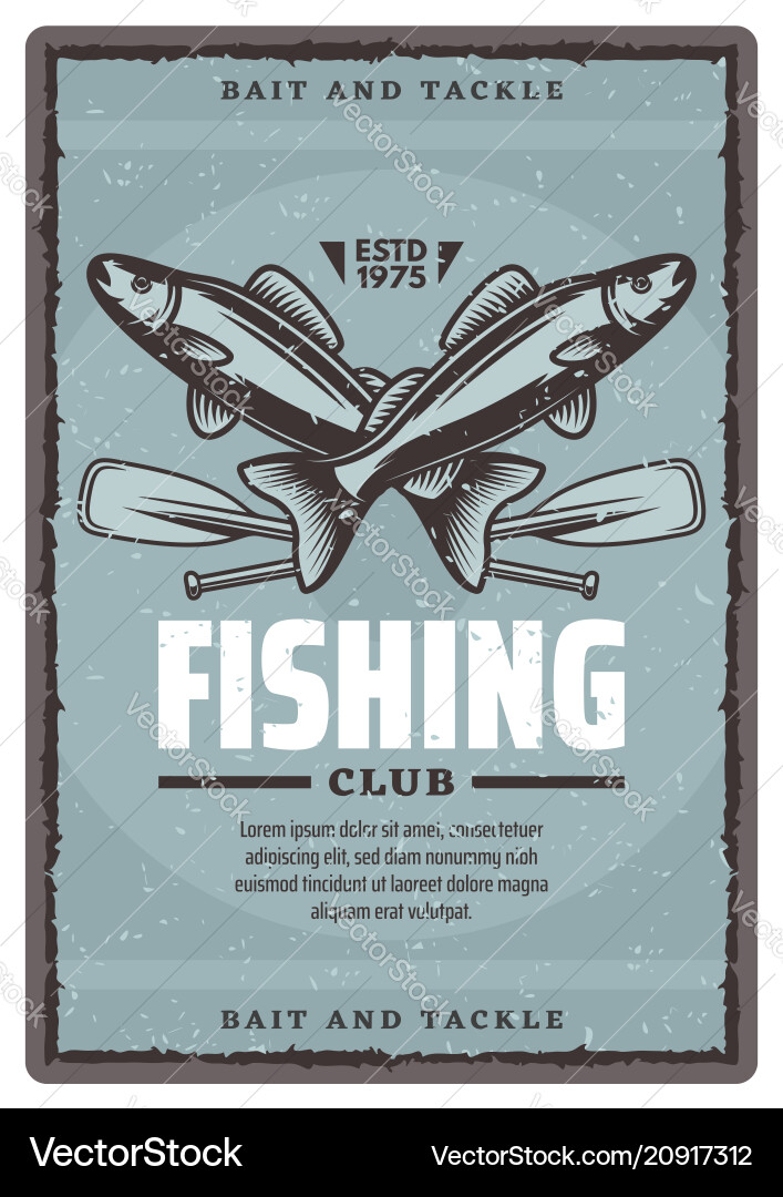 Fishing club poster Royalty Free Vector Image - VectorStock
