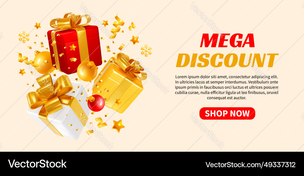 Mega discount advertising banner template Vector Image
