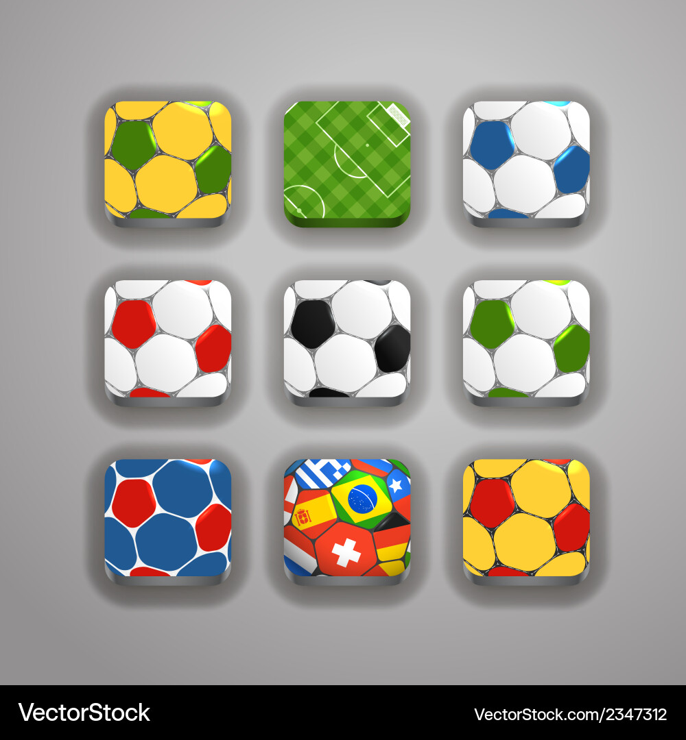 Soccer icons collection Royalty Free Vector Image