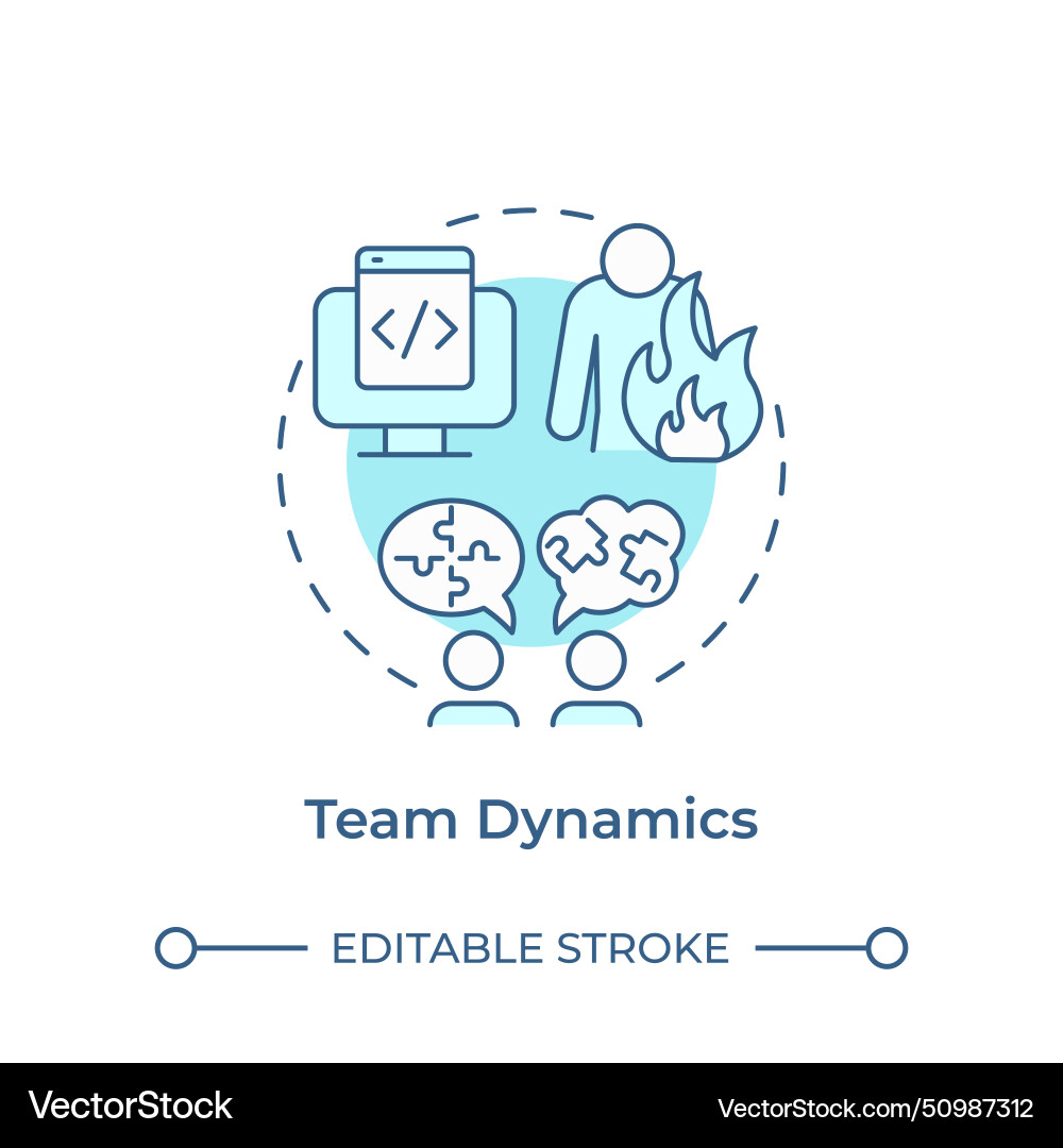 Team dynamics soft blue concept icon Royalty Free Vector