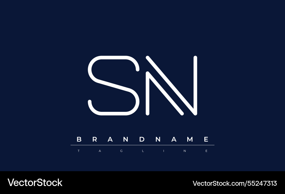 Creative sn letter initial logo image Royalty Free Vector
