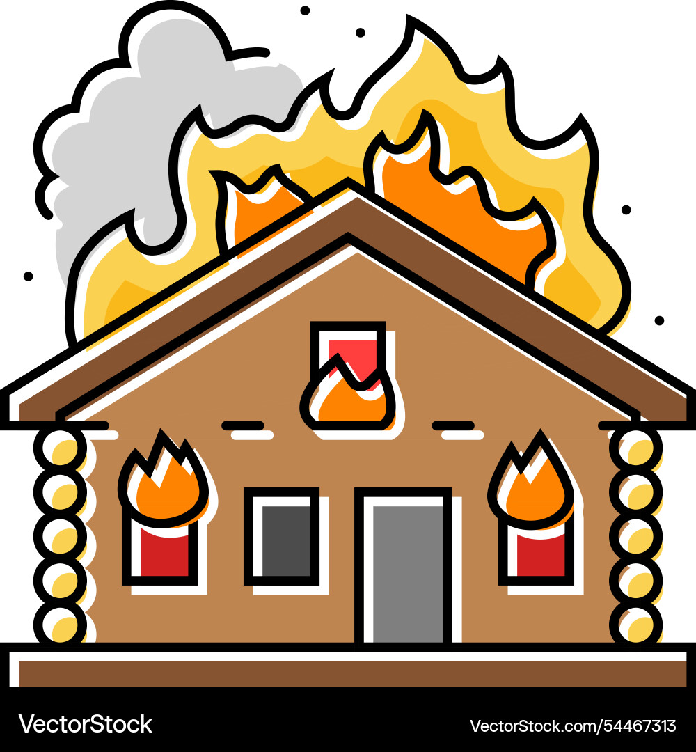 Forest fire prohibited color icon Royalty Free Vector Image