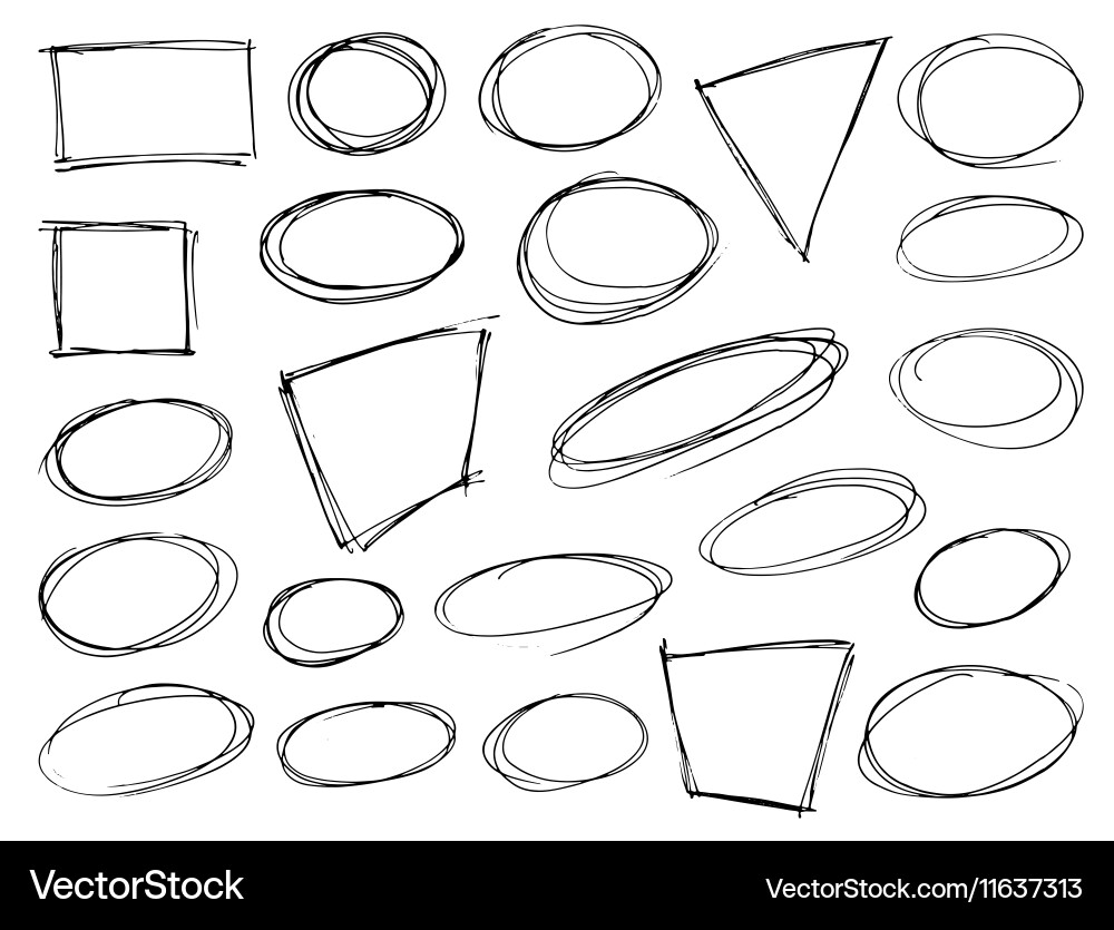 Hand drawn scribble shapes Royalty Free Vector Image