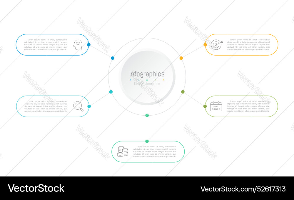 Infographic 5 options design elements Royalty Free Vector
