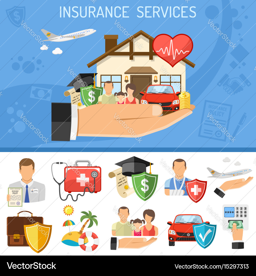 Insurance services concept Royalty Free Vector Image