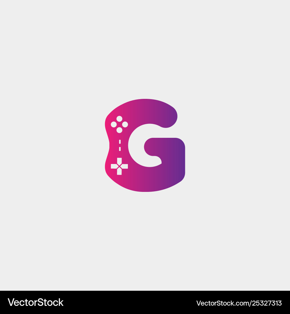 Letter g game logo design template gamepad icon Vector Image