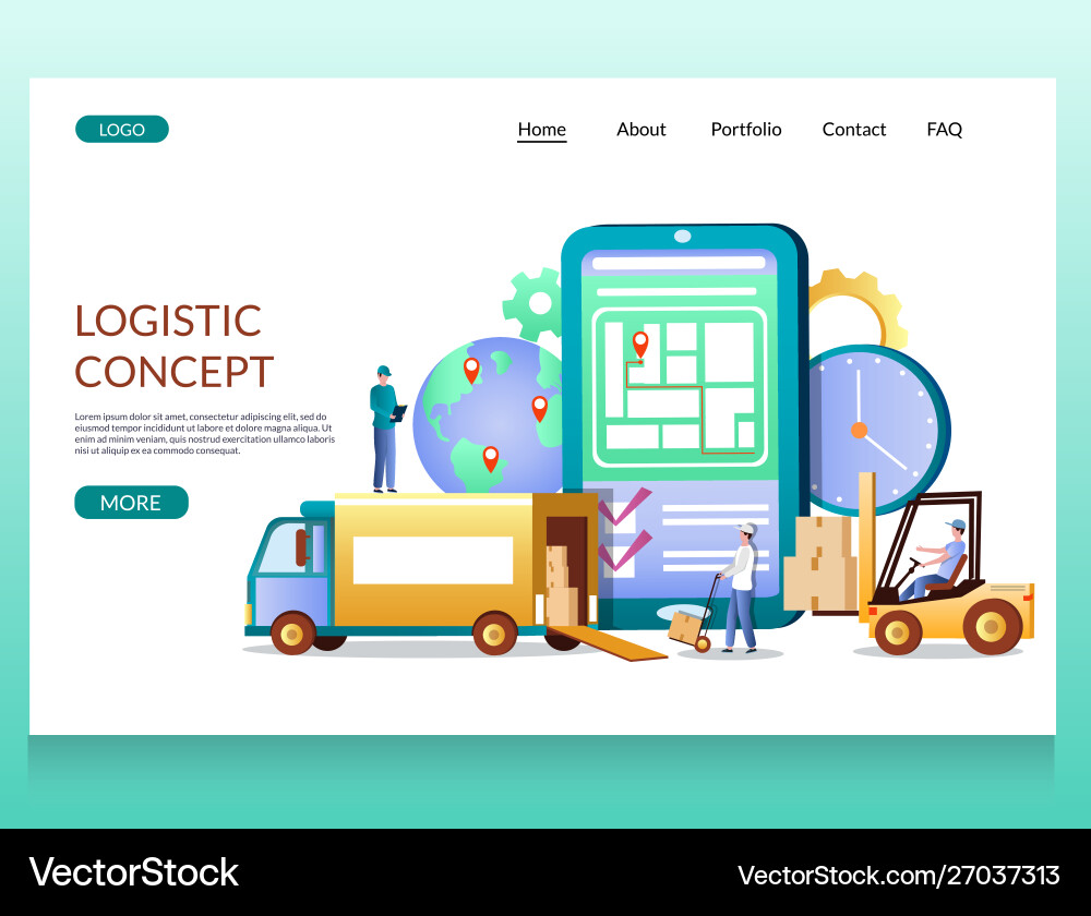 Logistics Website Concept Royalty Free Vector Image