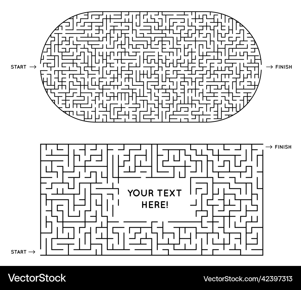 Maze templates circle and square labyrinth sample Vector Image