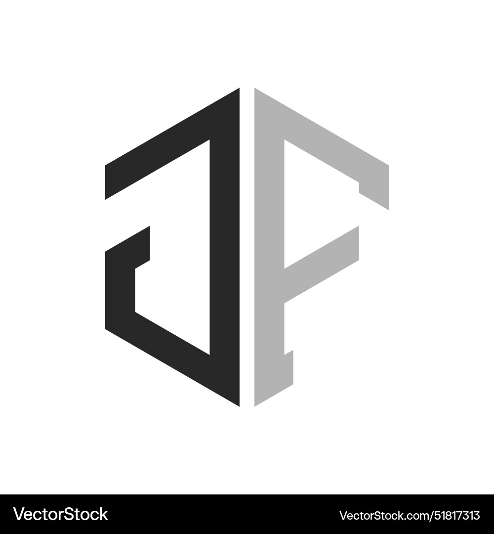 Modern unique hexagon letter jf logo design Vector Image