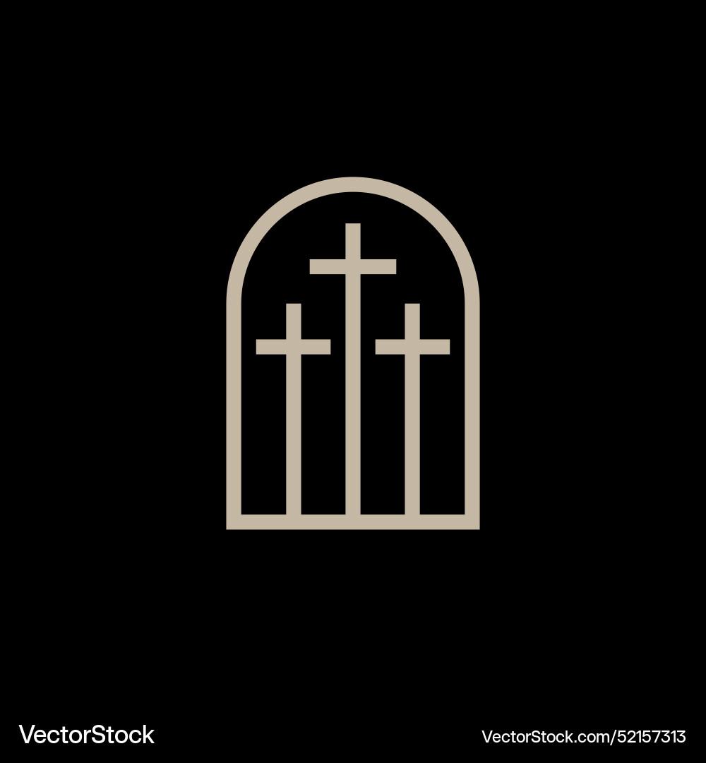 Niche windows three christ cross logo icon Vector Image