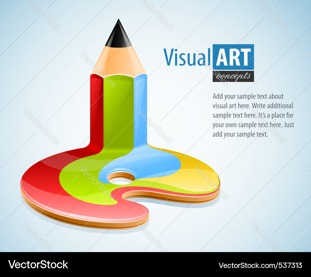 Pencil as symbol of visual art Royalty Free Vector Image