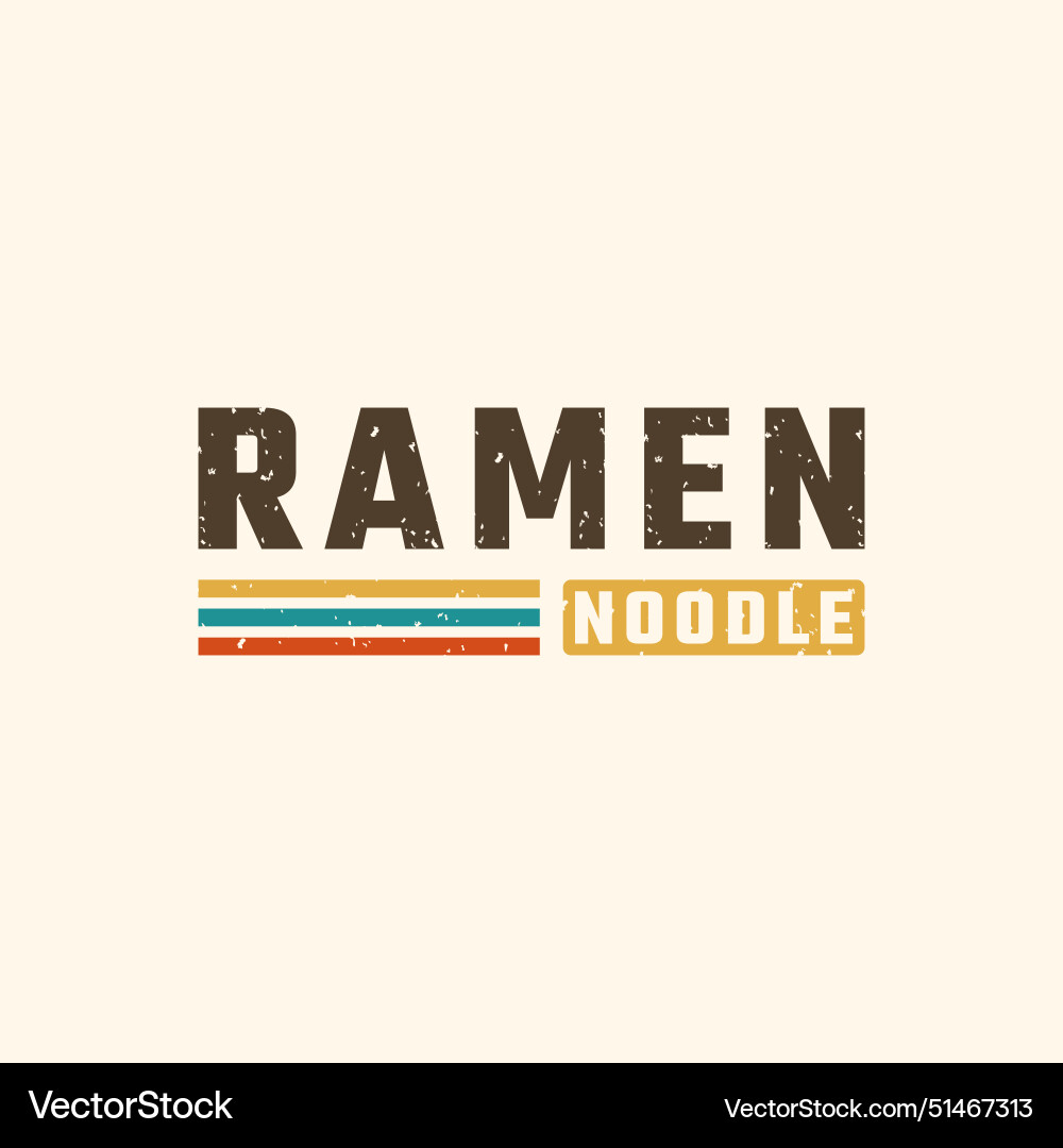 Ramen lettering retro style Royalty Free Vector Image