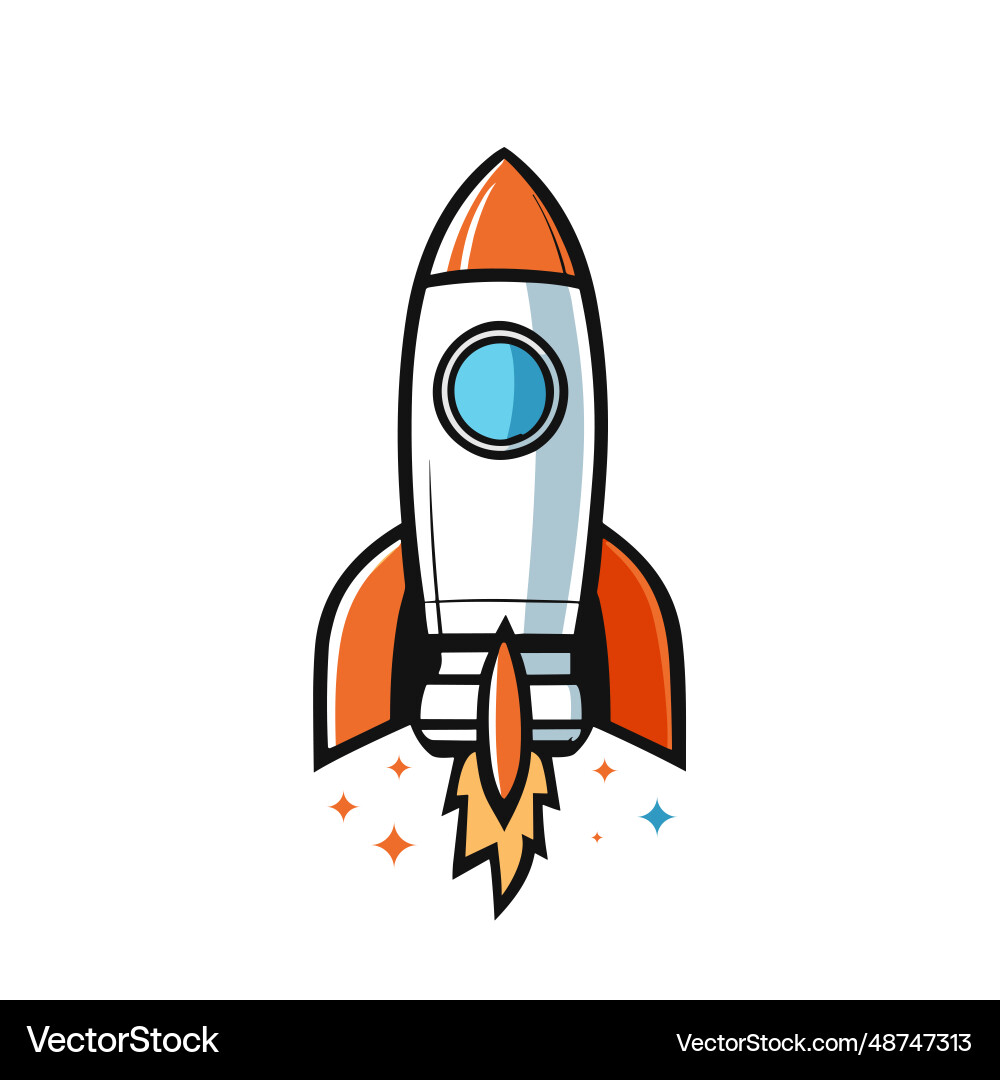Rocket Launch Icon - Space Ship Royalty Free Vector Image