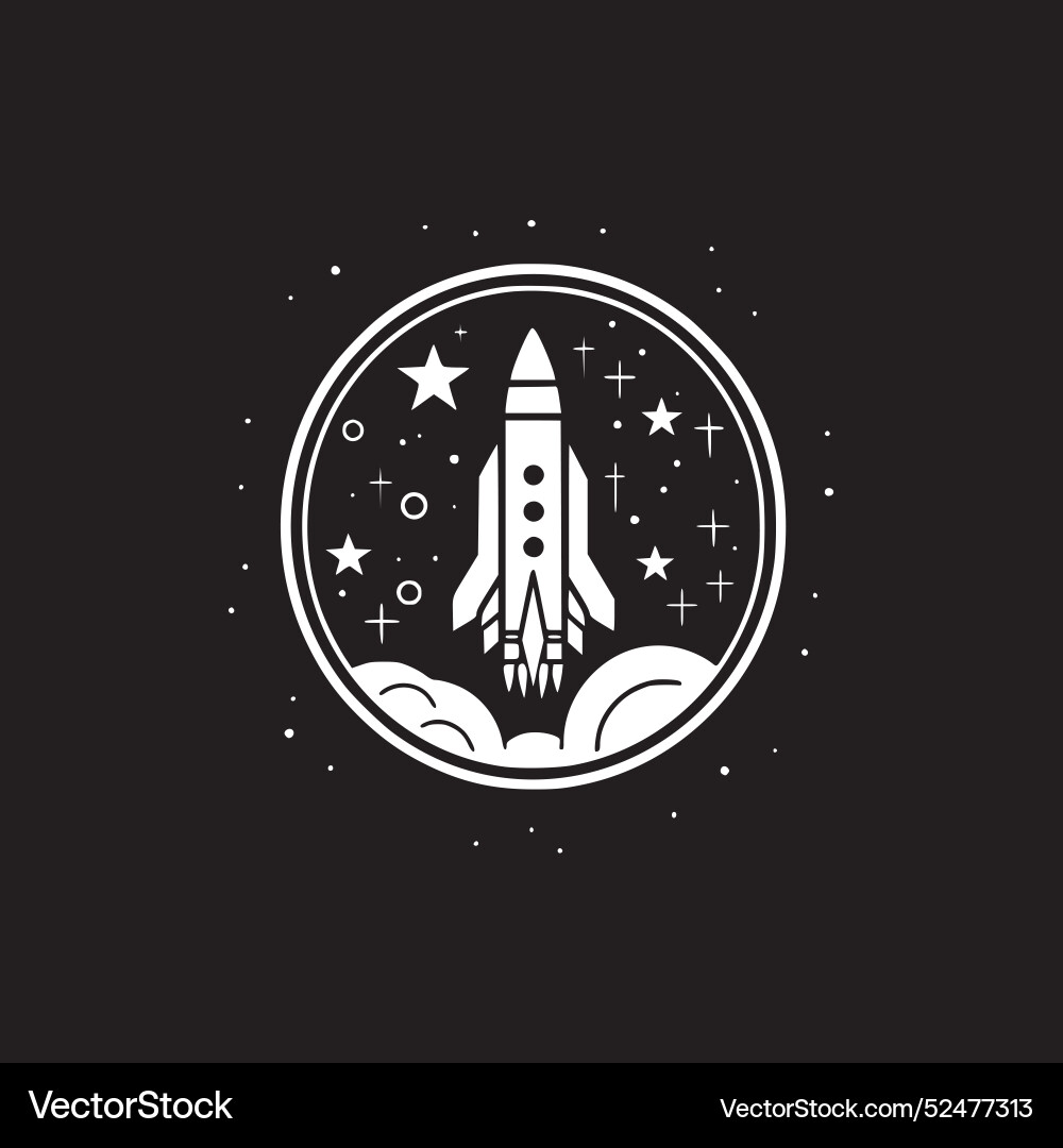 Space - minimalist and flat logo Royalty Free Vector Image