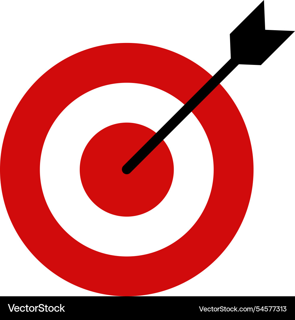 Target with arrow- icon Royalty Free Vector Image