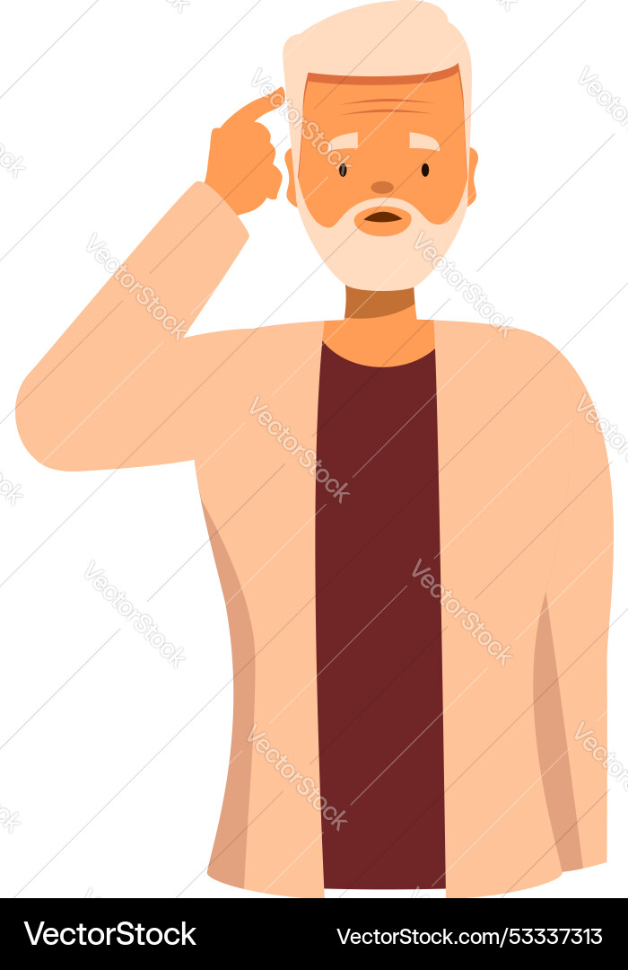 Thoughtful senior man trying to remember something