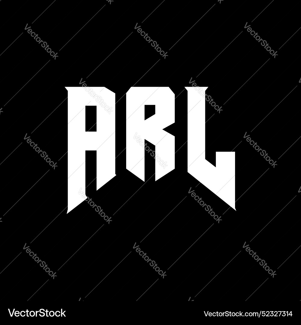 Arl letter logo design for technology company Vector Image