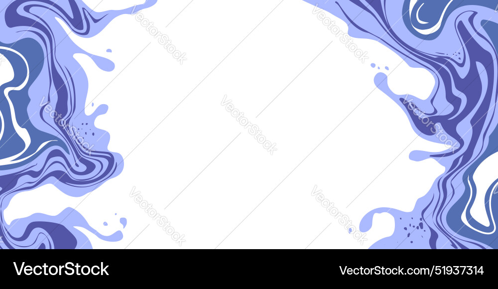 Blue marble acrylic swirl pattern sea wave Vector Image
