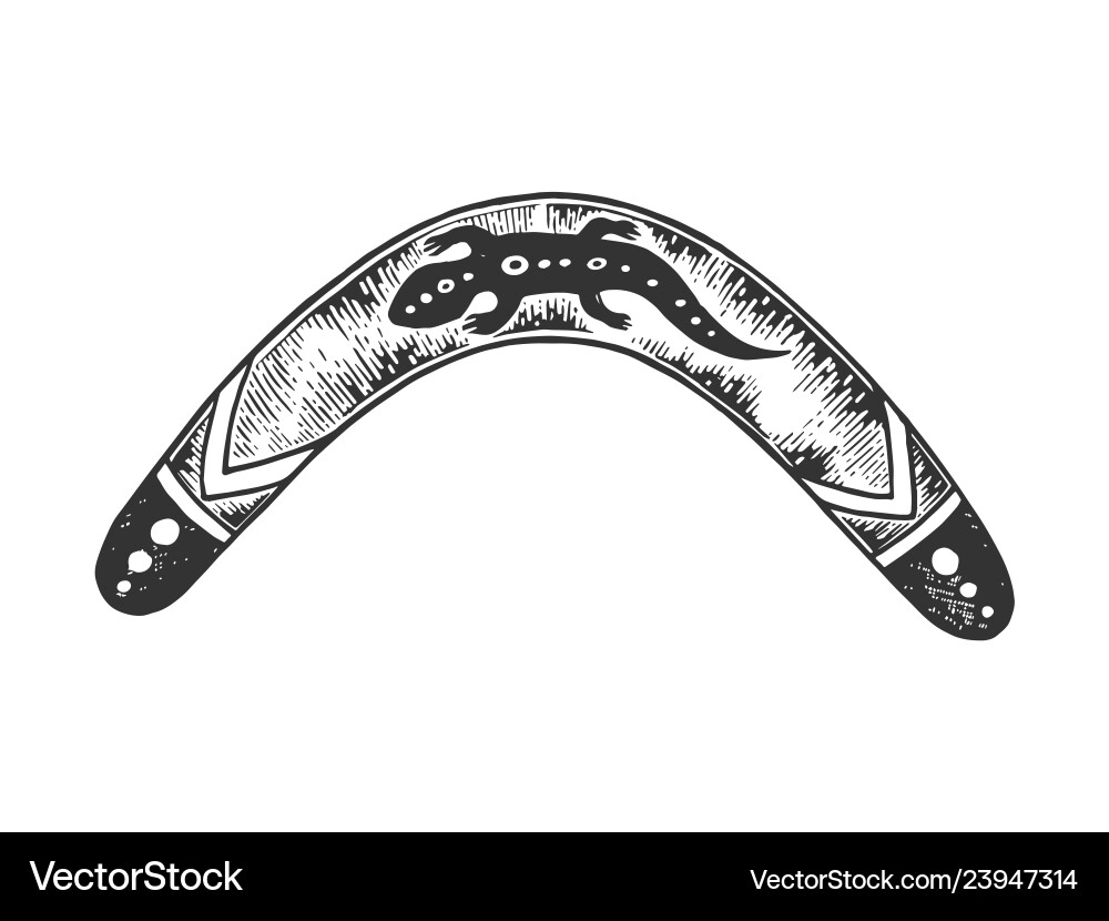 Boomerang sketch engraving Royalty Free Vector Image