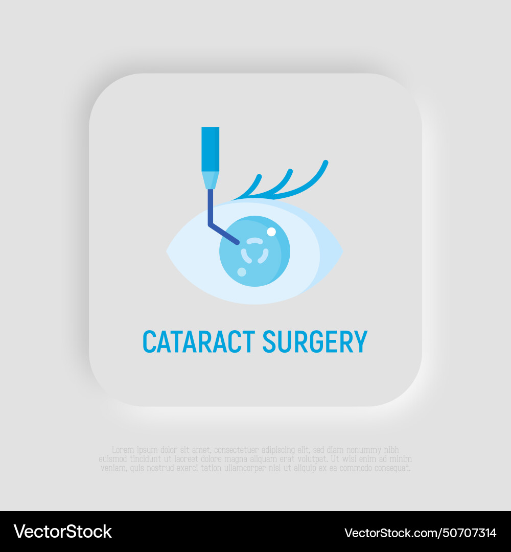 Cataract surgery flat icon ophthalmology lasik Vector Image