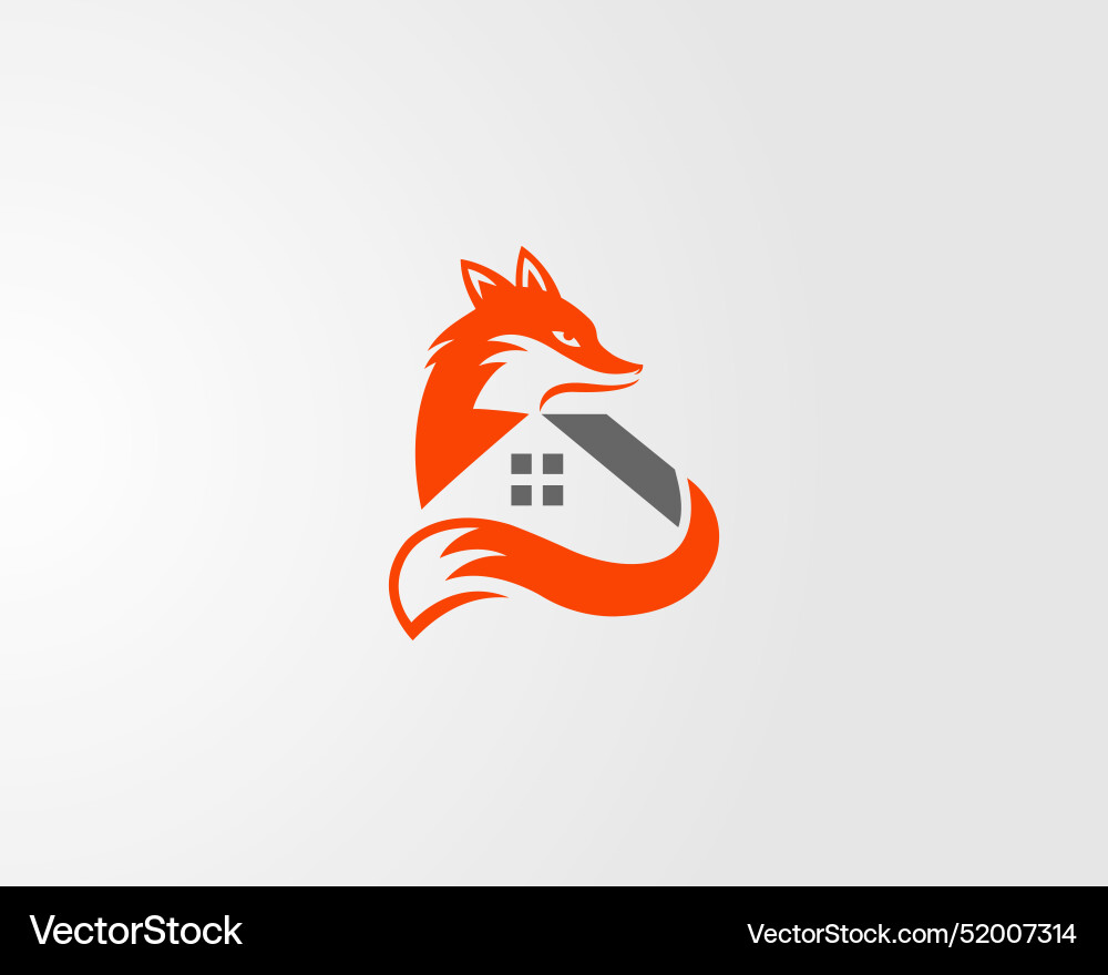 Fox Home Logo Design Lizenzfreies Vektorbild