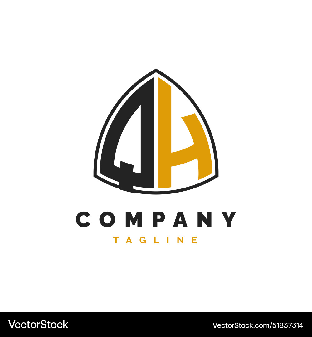 Initial letter qh logo design alphabet qh logo Vector Image