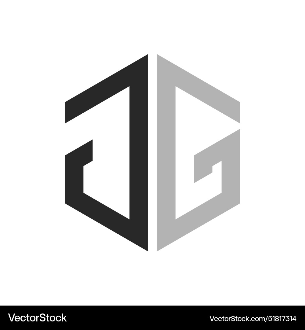Modern unique hexagon letter jg logo design Vector Image
