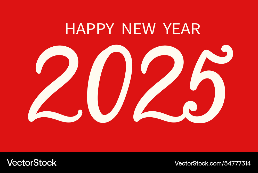 New year 2025 hand lettering banner numbers Vector Image