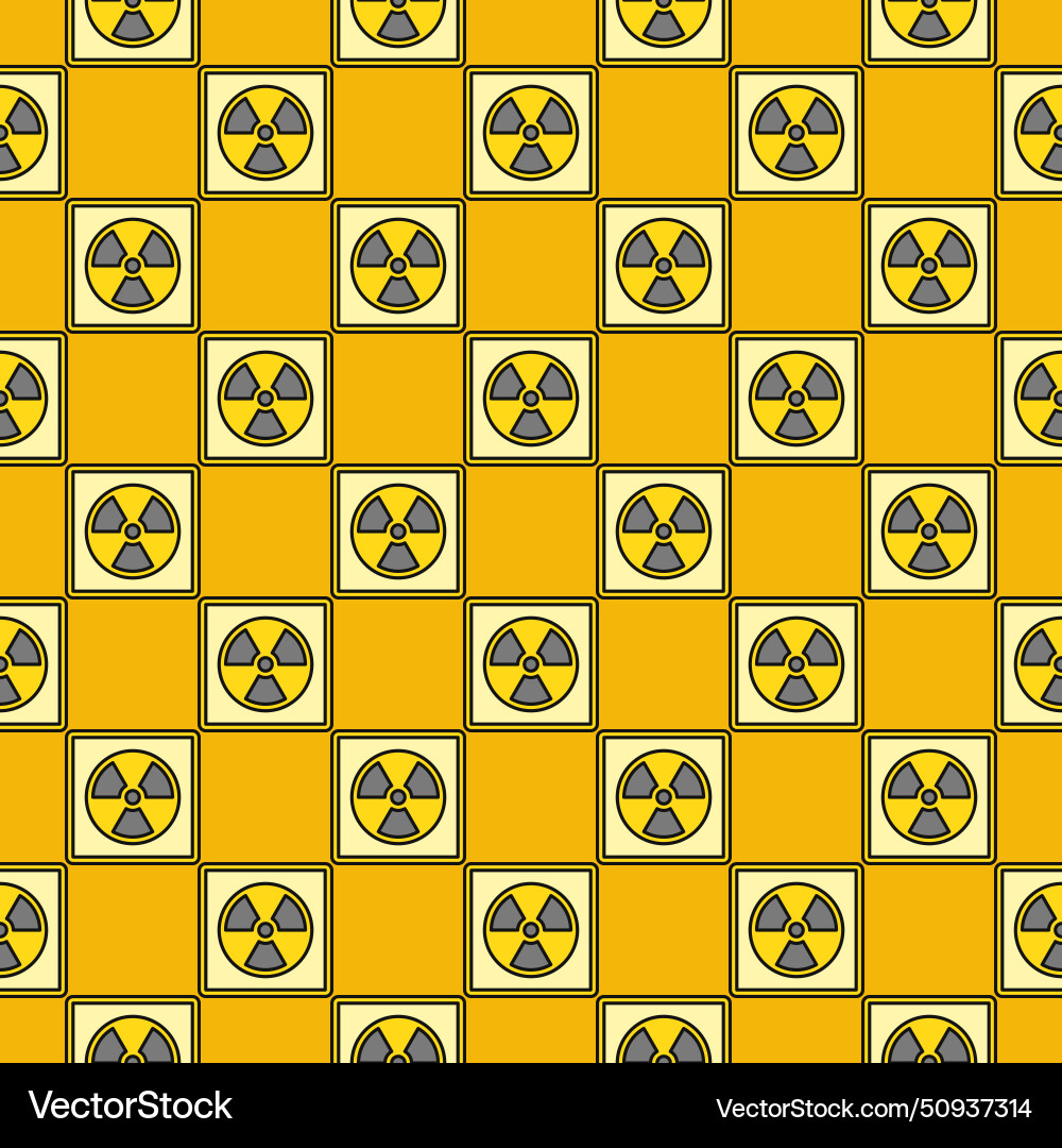 Radiation danger zone colored square seamless Vector Image