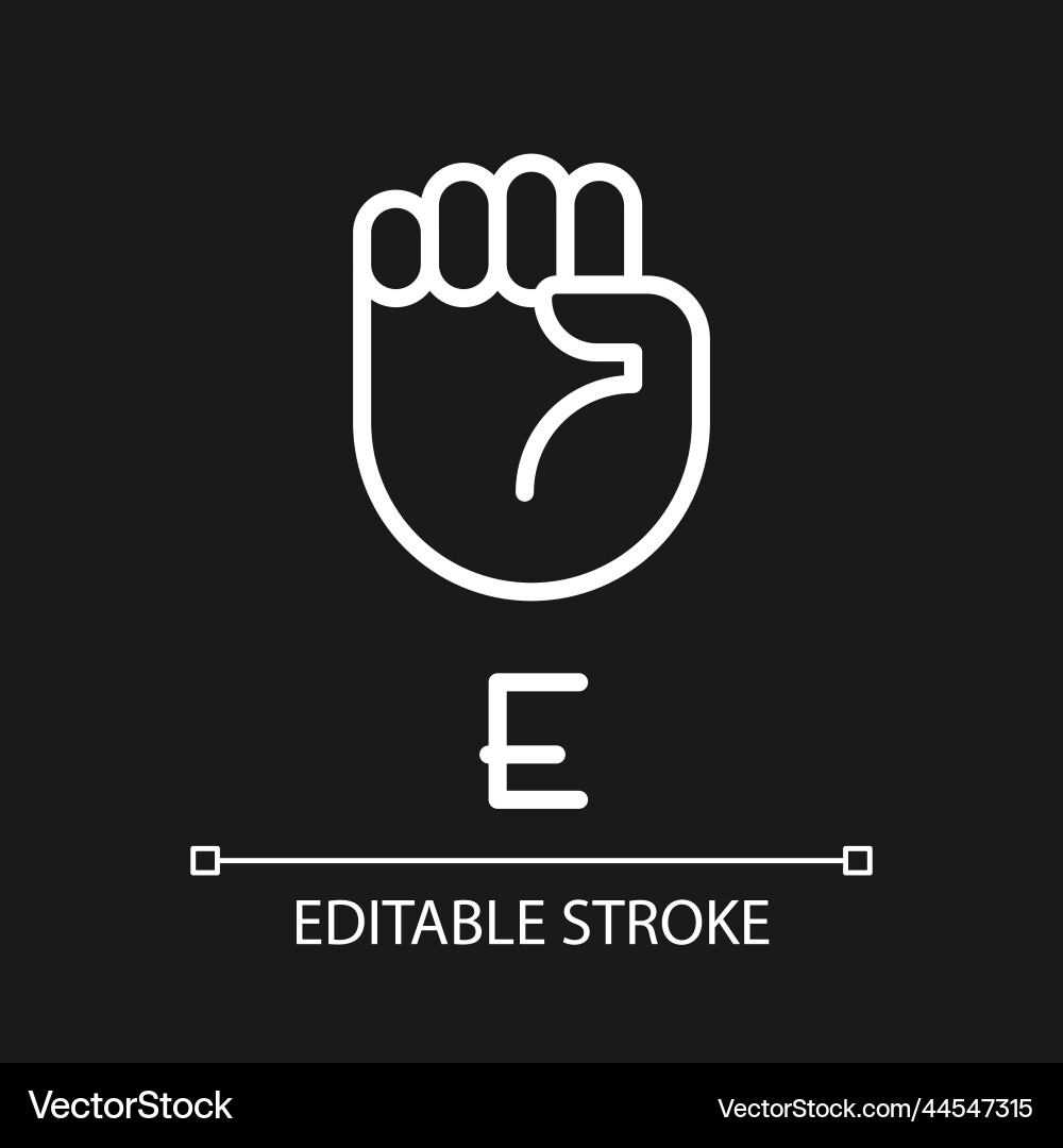 ASL Letter E Sign Visualization Royalty Free Vector Image