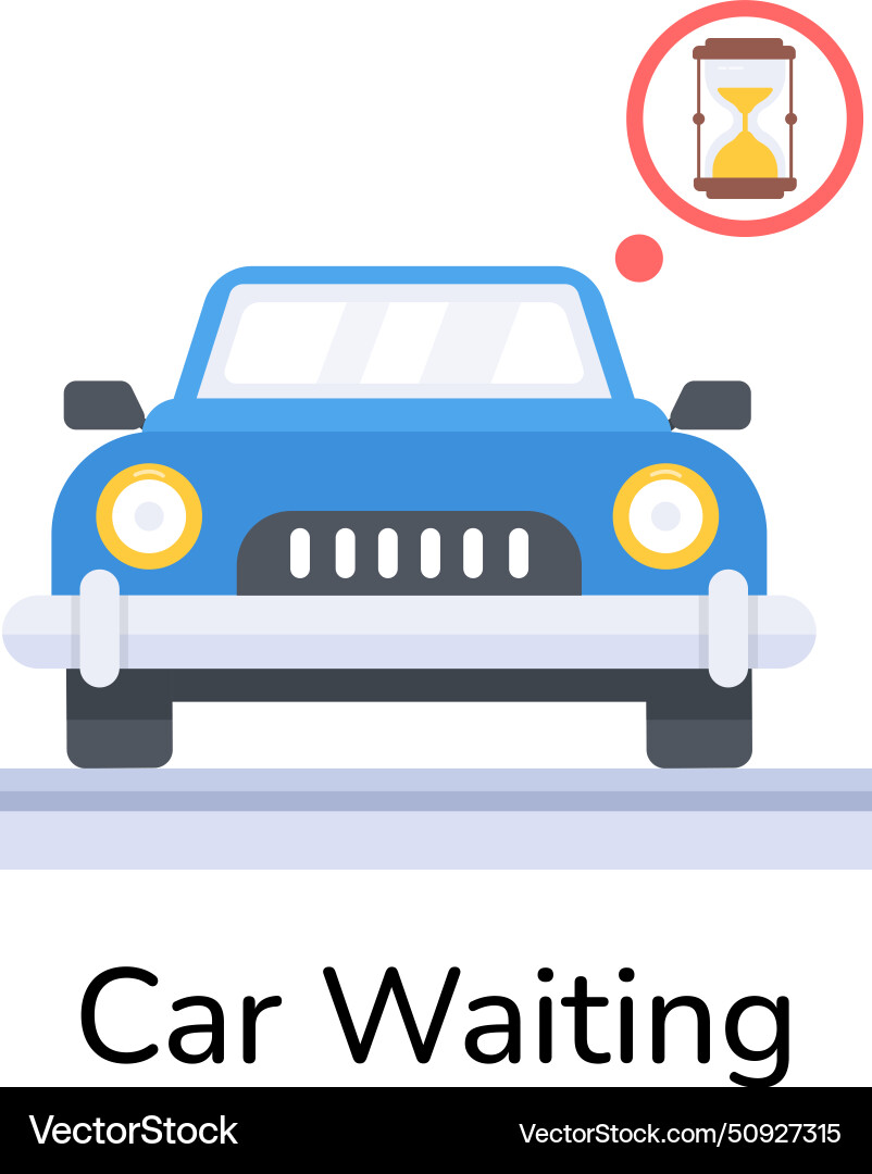 Car waiting Royalty Free Vector Image - VectorStock