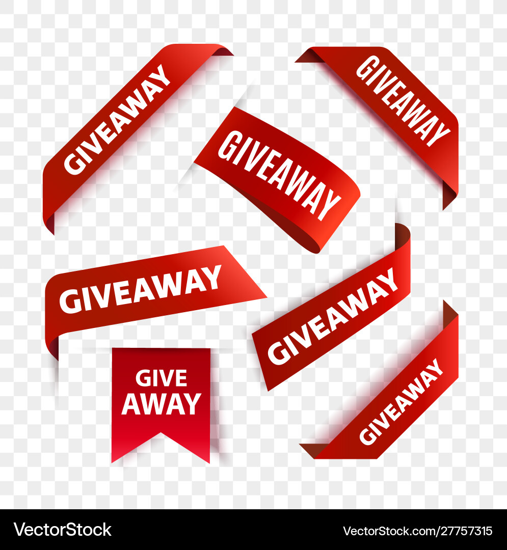 Giveaway labels for social media post Royalty Free Vector
