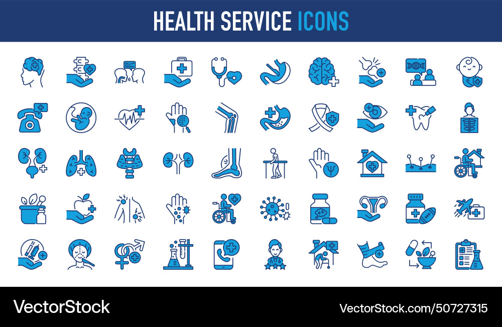 Health service icon set Royalty Free Vector Image